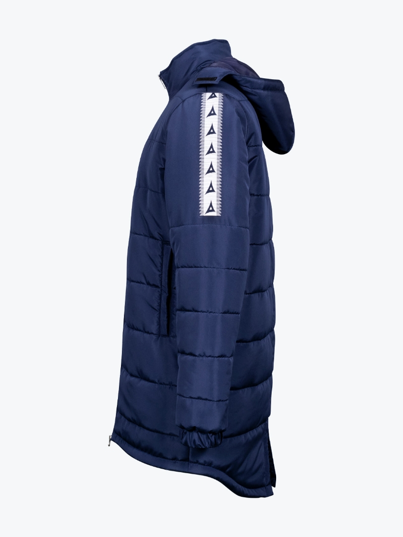 Evolve Navy Football Bench Coat | Avec Sport