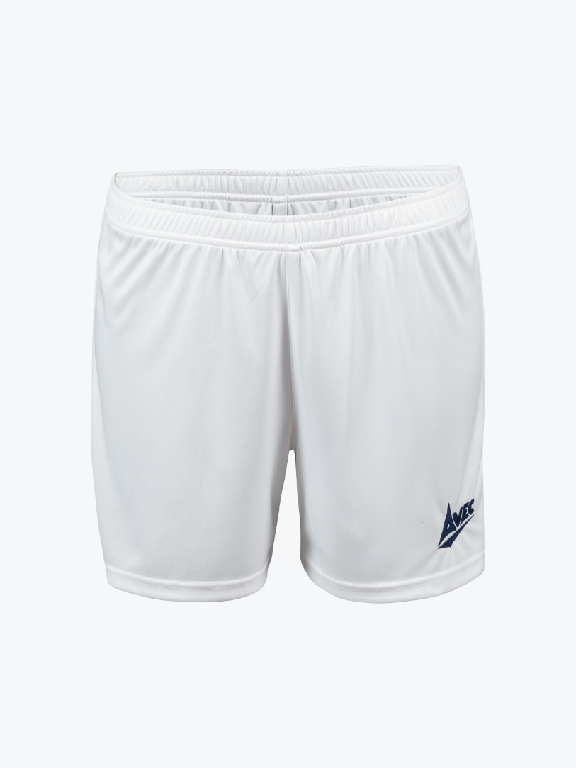 Women's White Sports Shorts | White Team Shorts | Avec Sport