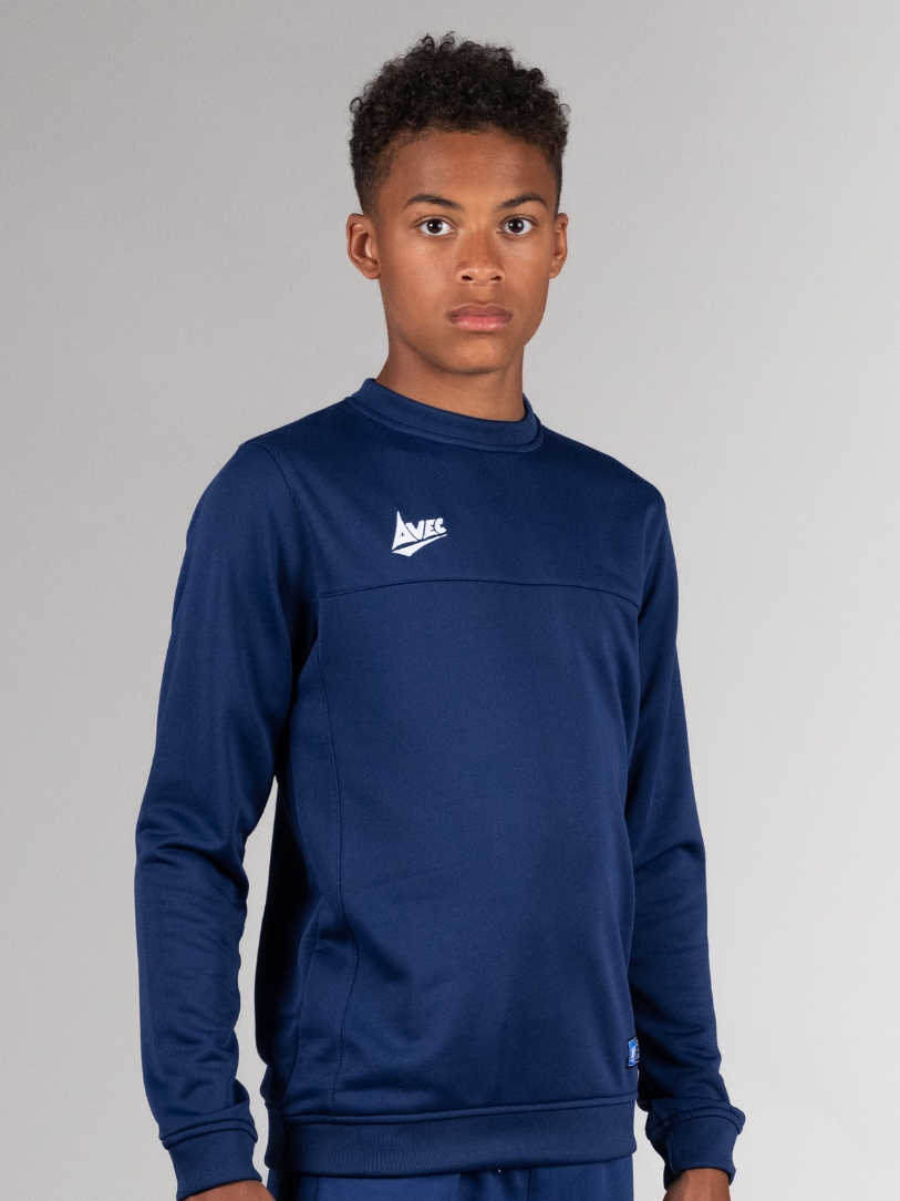 Focus Navy Sweat Top | Football Training Sweatshirts | Avec Sport