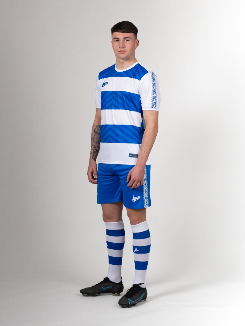 Pro Hoop Sock | Blue and White Football Socks | Avec Sport