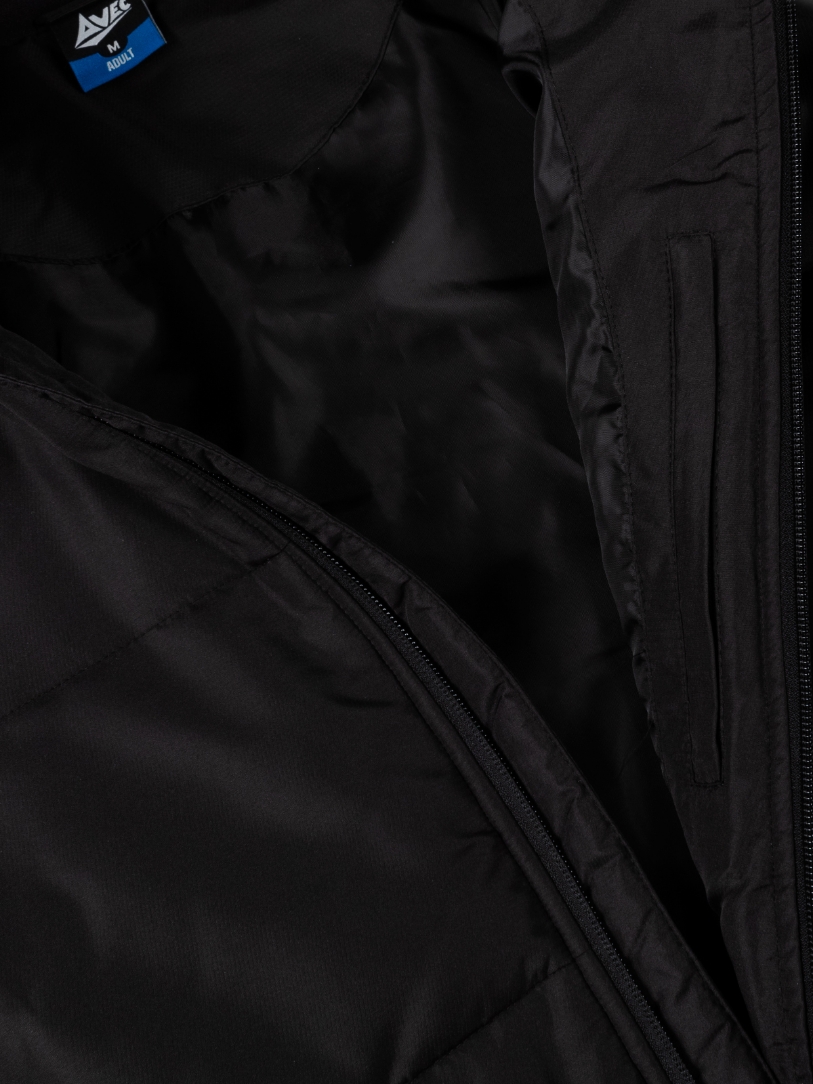Black Evolve Padded Bench Jacket | Avec Sport