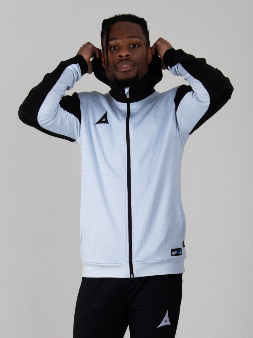 Grey Pro Player FZ | Grey Hooded Football Training Jacket