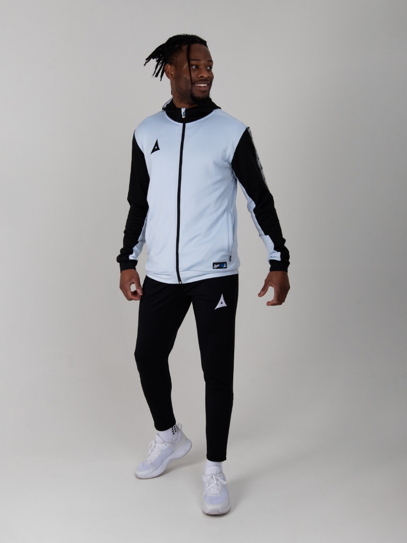 Grey Pro Player FZ | Grey Hooded Football Training Jacket