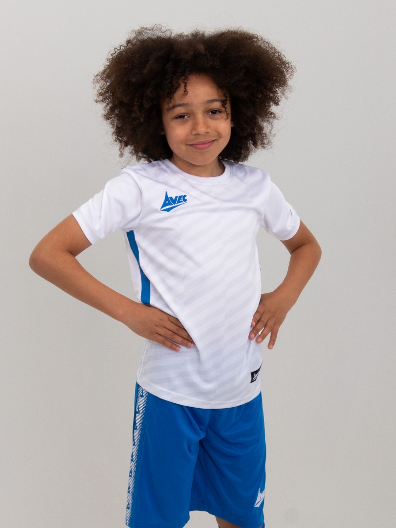 White Striped Sports Top | Evolve Pro 3 Jersey | Avec Sporty