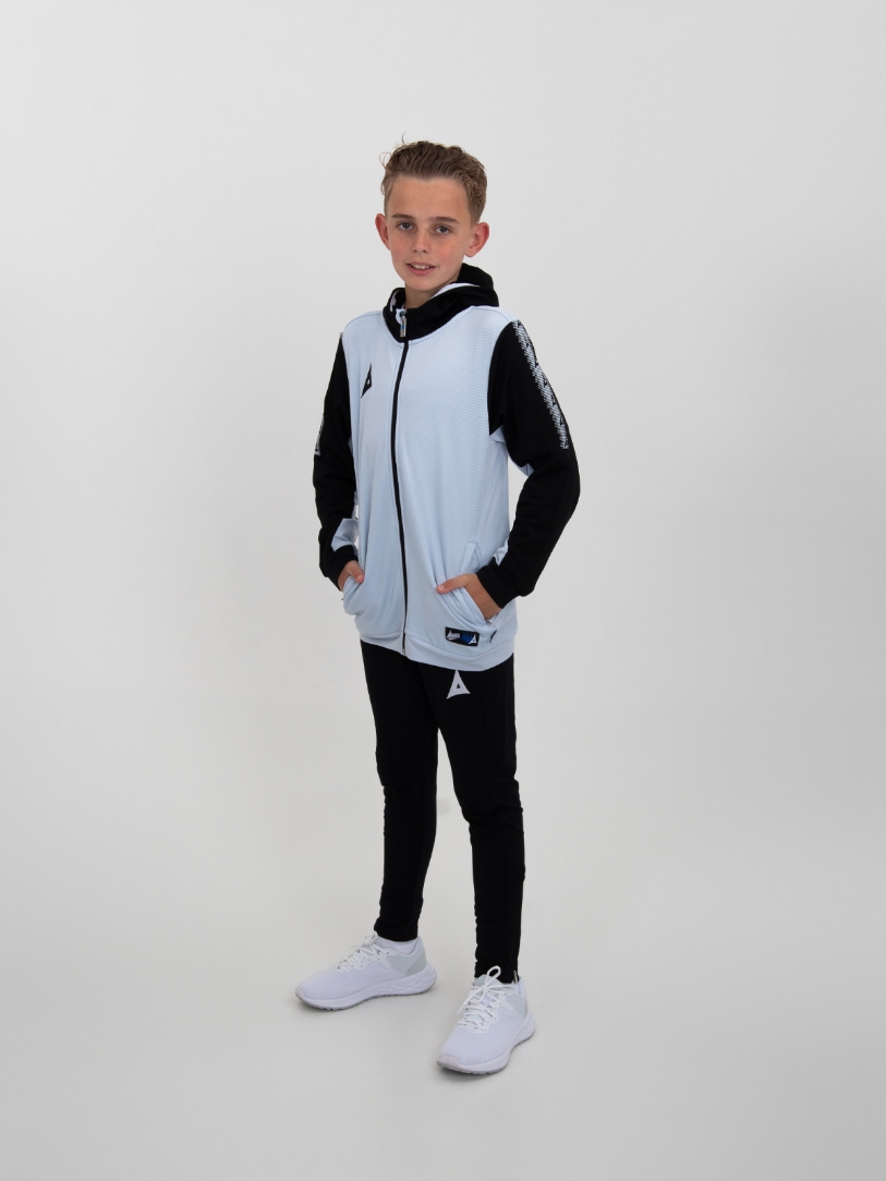 Grey Pro Player FZ | Grey Hooded Football Training Jacket