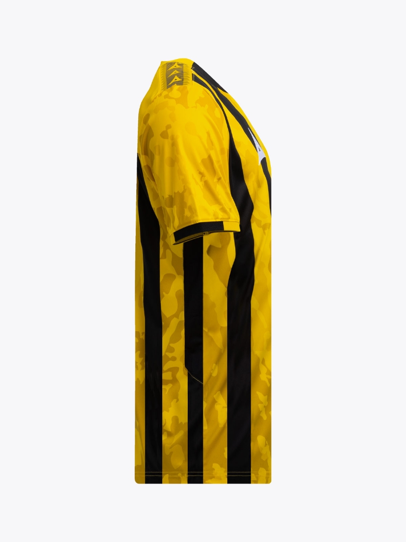 Yellow & Black Football Top | Striped Jerseys | Avec Sport