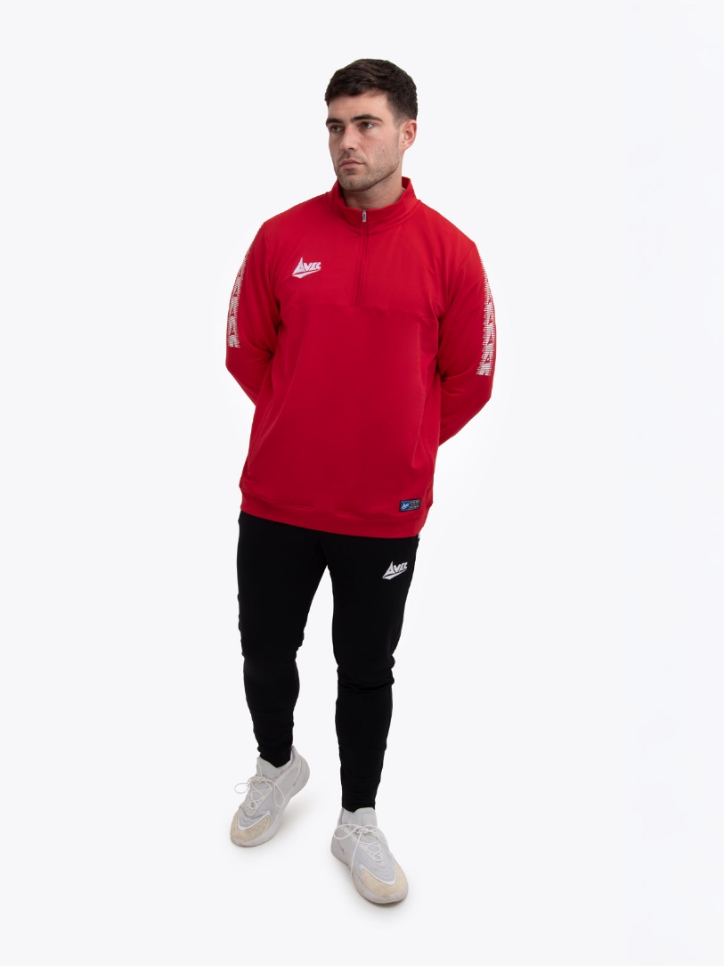 Evolve 1/4 Zip Jacket | Red Zip Sports Jacket | Avec Sport